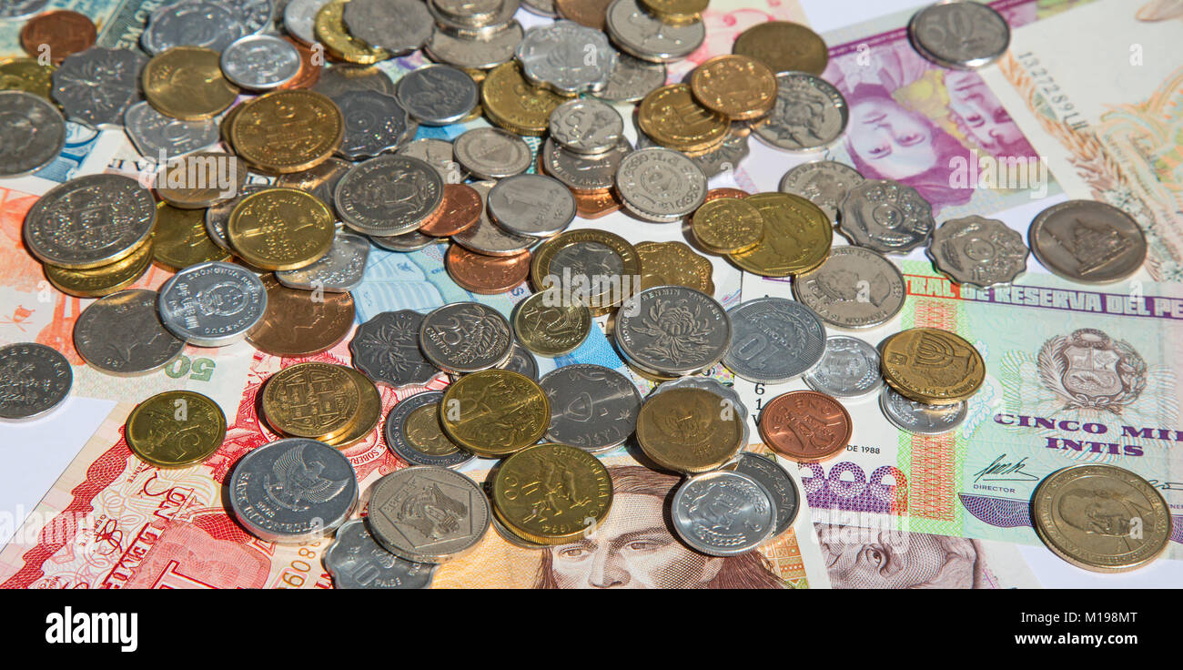 Collection of the old circulated coins Stock Photo - Alamy