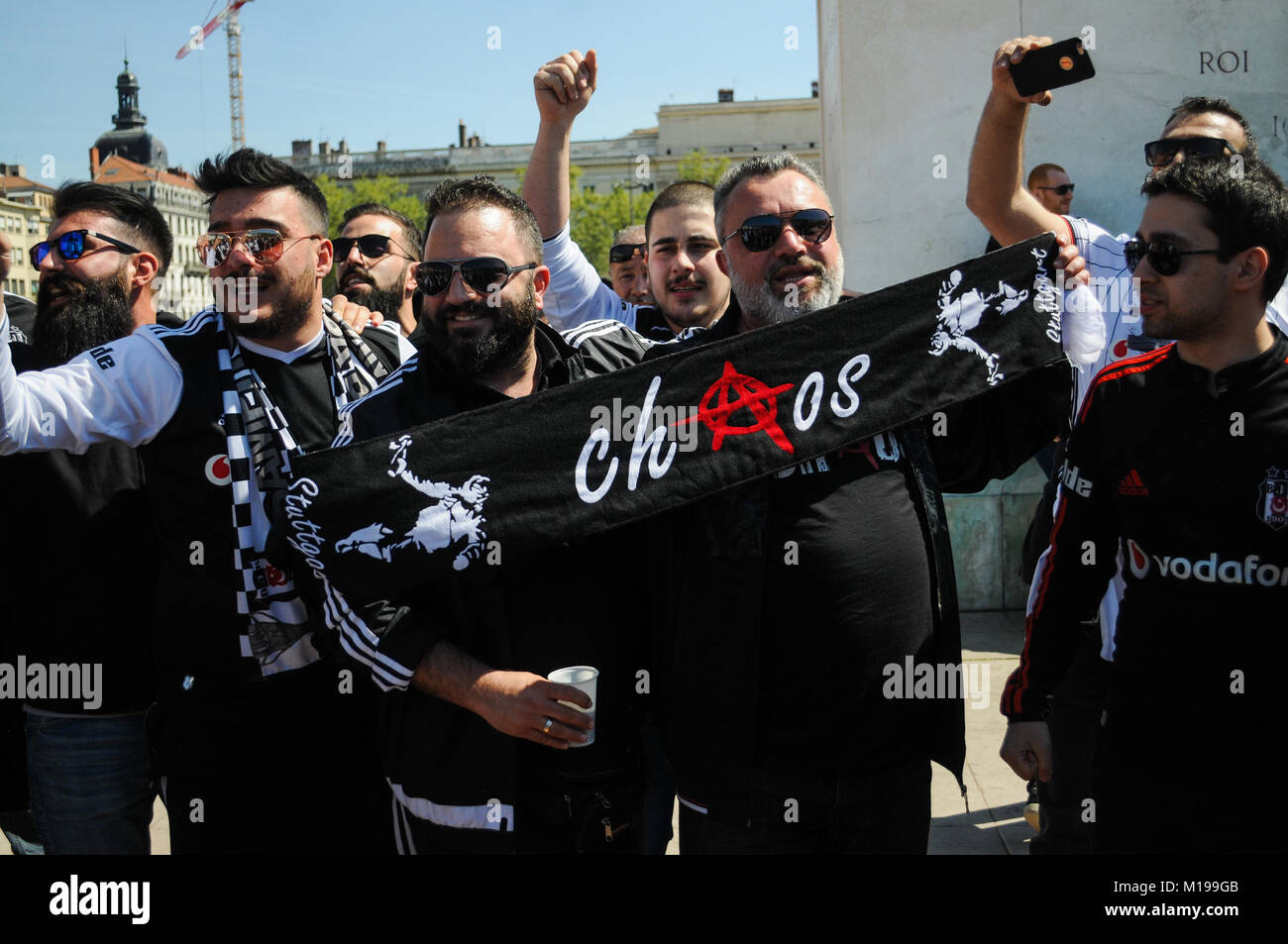 Europa League: Besiktas' fans celebrate in the streets of Lyon, hours ...