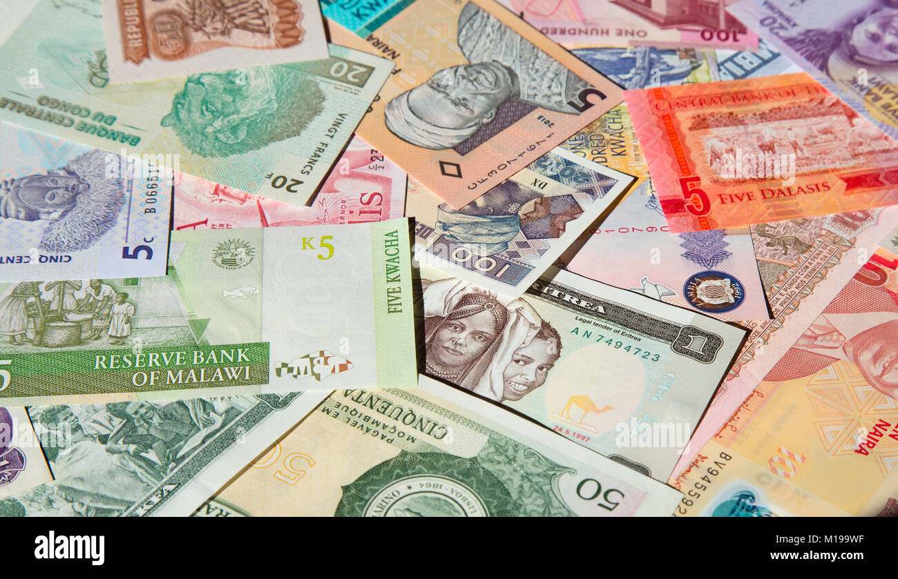 Variety of the African banknotes Stock Photo - Alamy