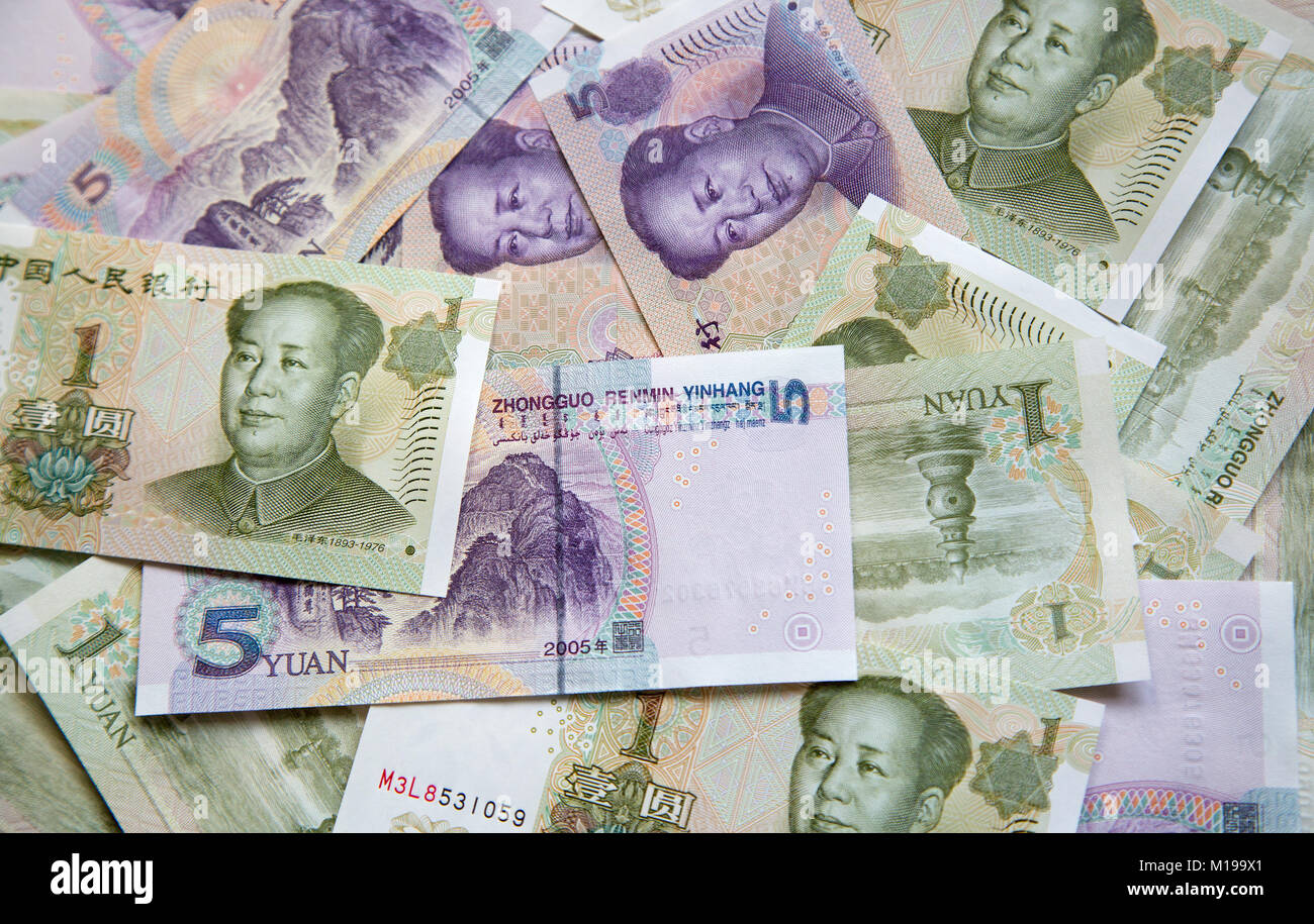 Collection of the chinese banknotes Stock Photo - Alamy