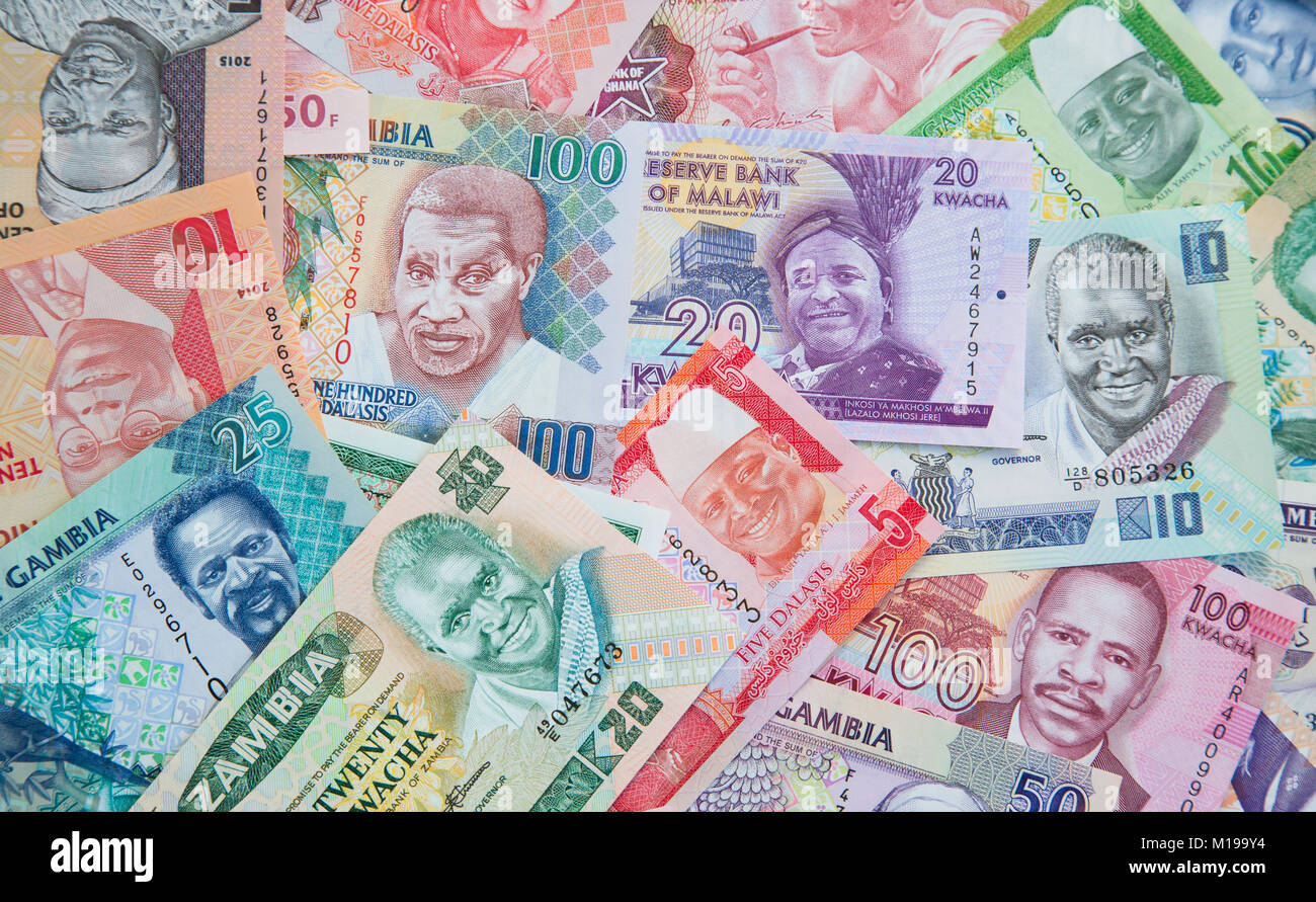 Variety of the African banknotes Stock Photo - Alamy
