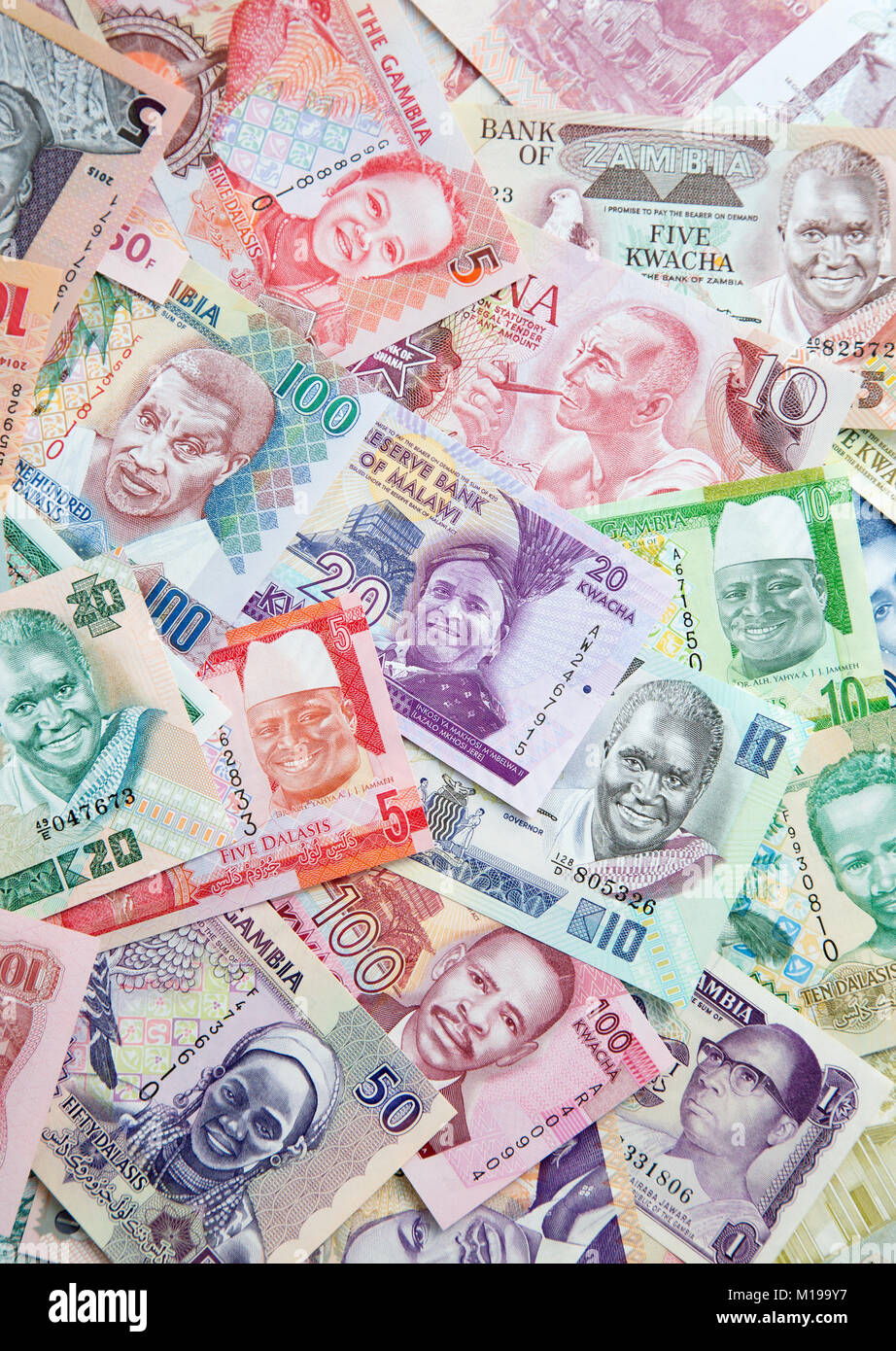 Variety of the African banknotes Stock Photo - Alamy