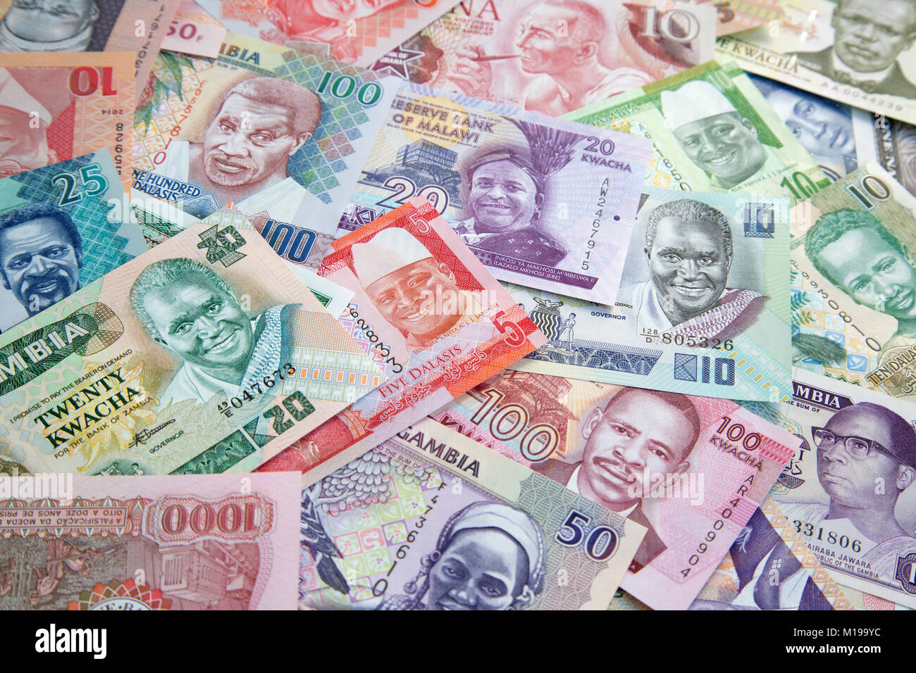 Variety of the African banknotes Stock Photo - Alamy