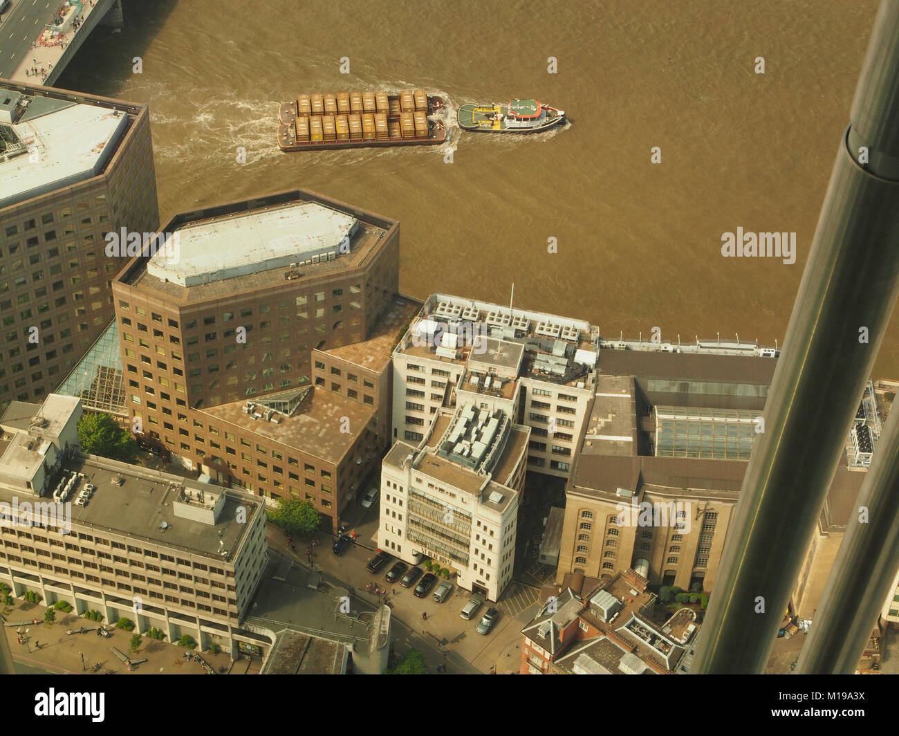 A view looking down from the top viewing floor, 72, of The Shard in ...