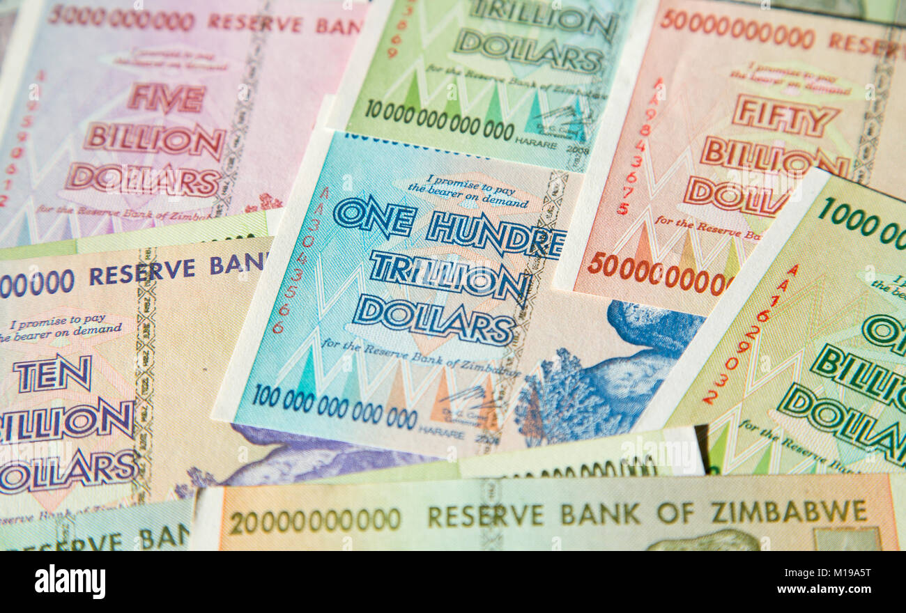 Banknotes of Zimbabwe after hyperinflation Stock Photo - Alamy