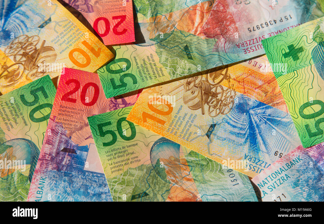 Collection of the new swiss banknotes (issued in 2017 Stock Photo - Alamy
