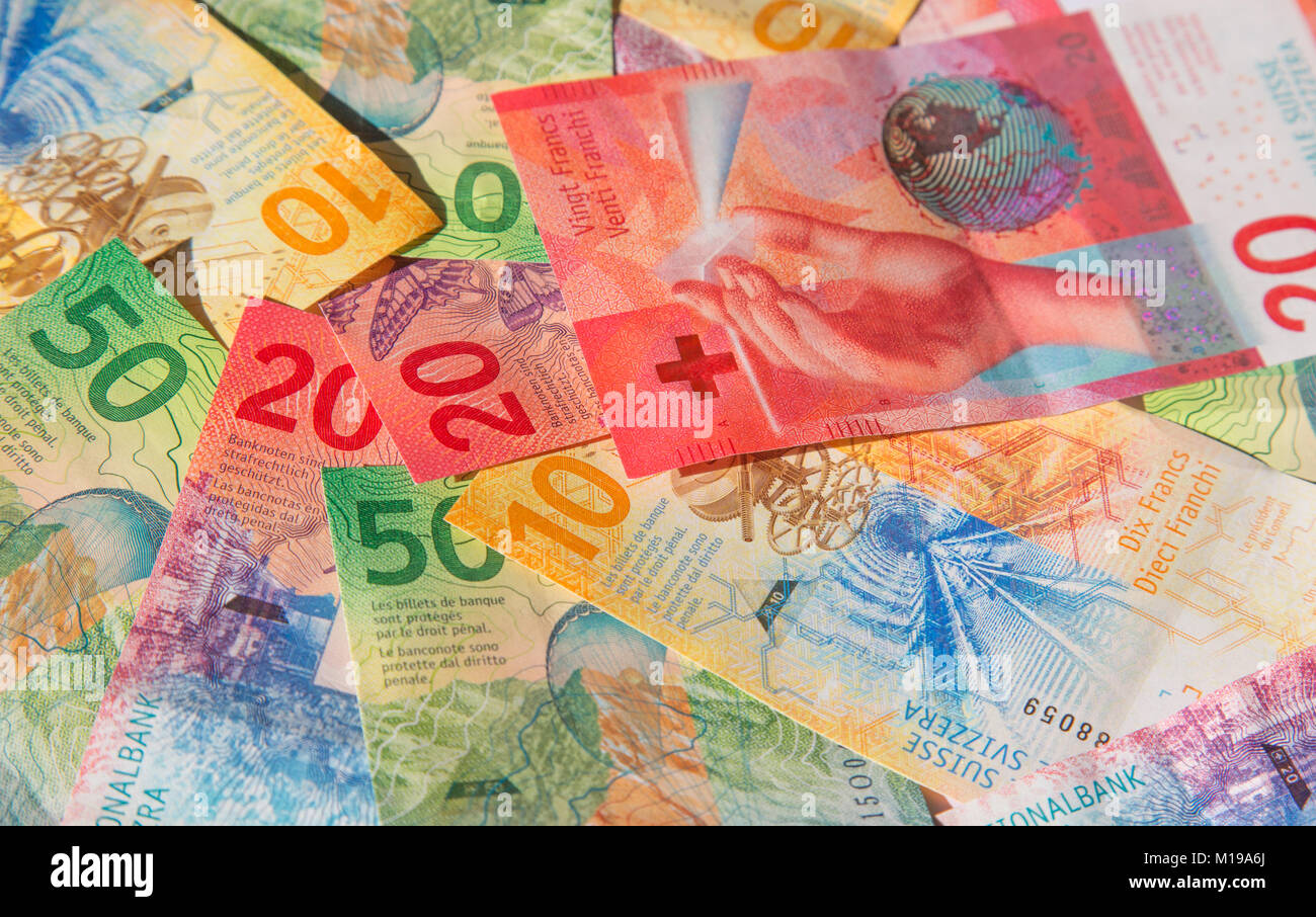 Collection of the new swiss banknotes (issued in 2017 Stock Photo - Alamy