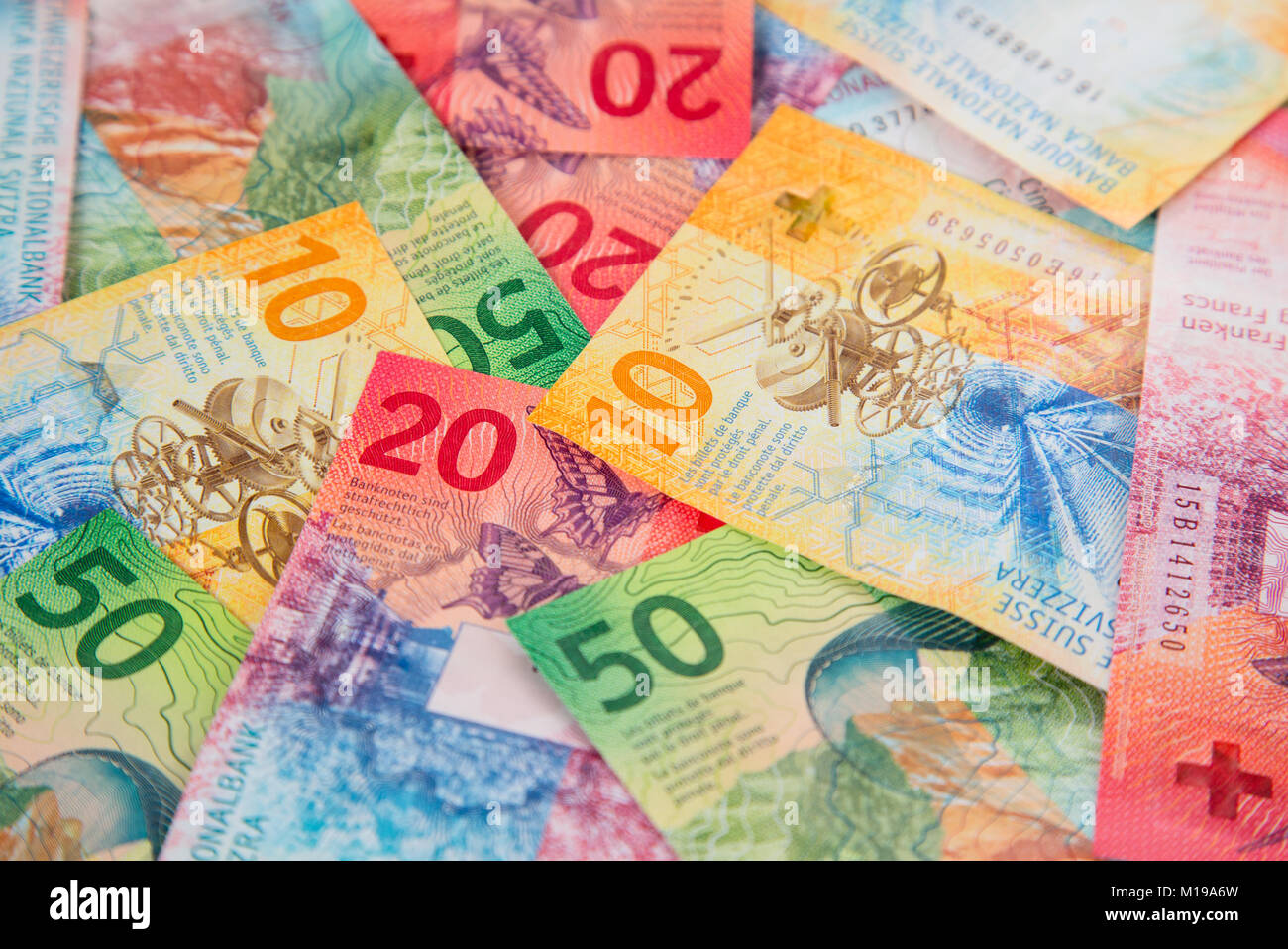 Collection of the new swiss banknotes (issued in 2017 Stock Photo - Alamy