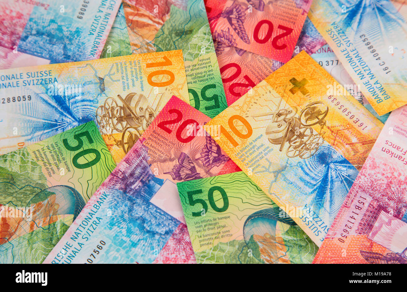 Collection of the new swiss banknotes (issued in 2017 Stock Photo - Alamy