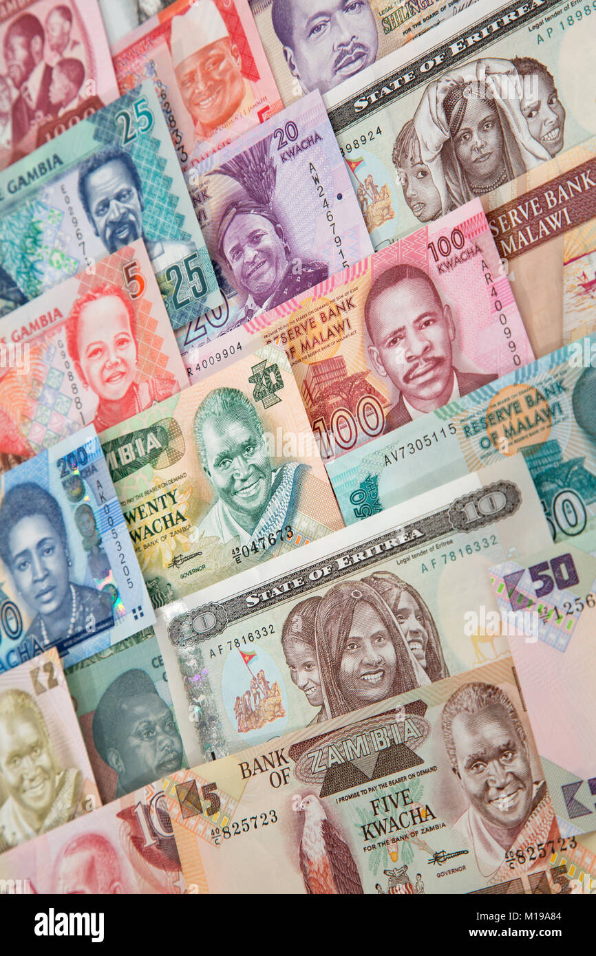 Variety of the African banknotes Stock Photo - Alamy
