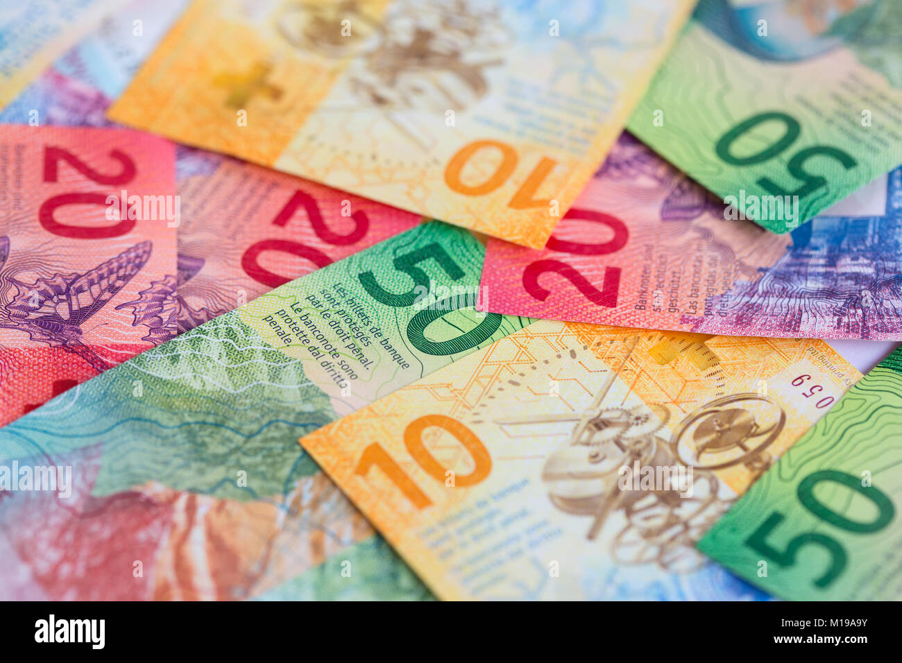 Collection of the new swiss banknotes (issued in 2017 Stock Photo - Alamy