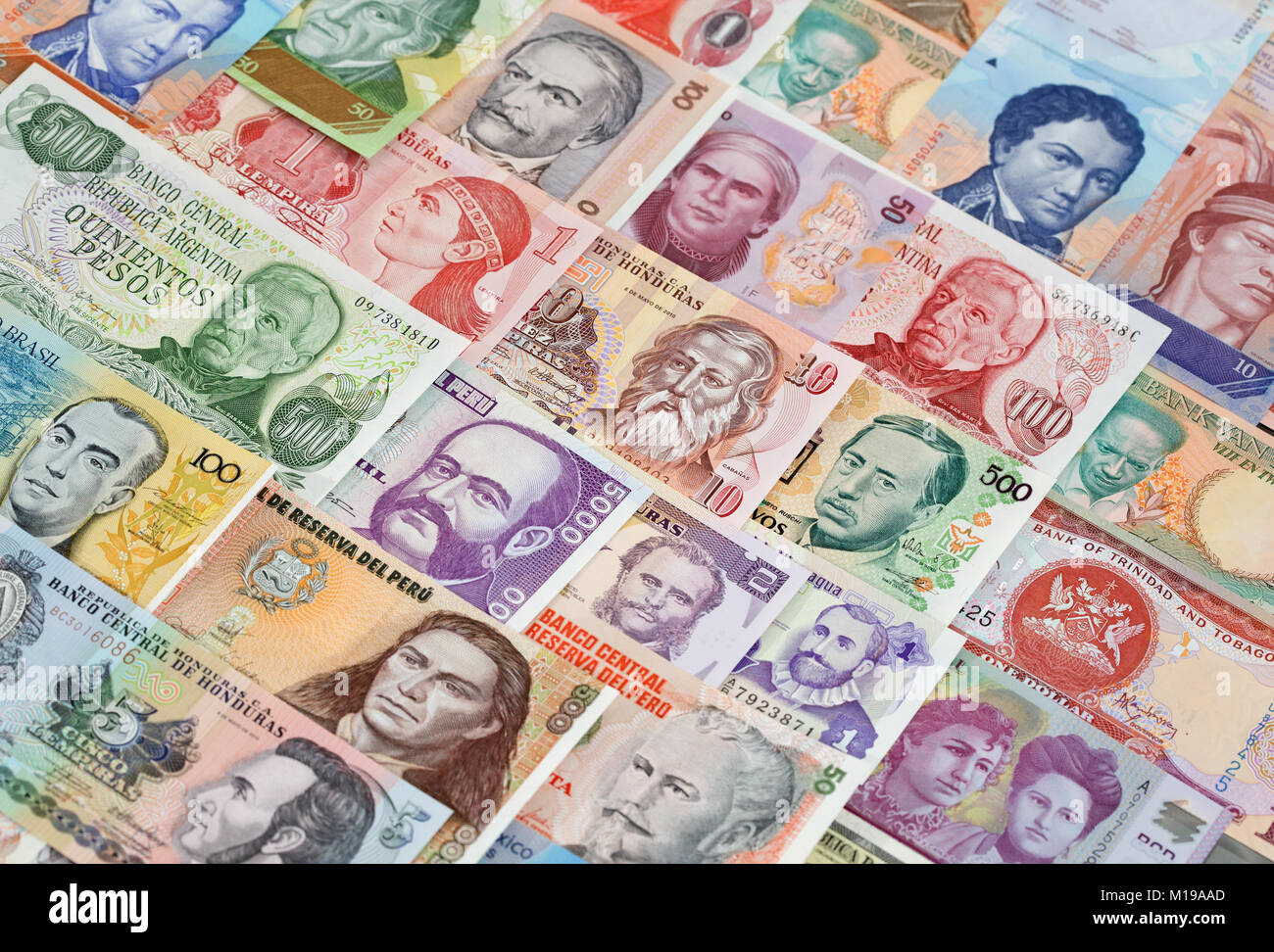 Variety of South American banknotes Stock Photo - Alamy