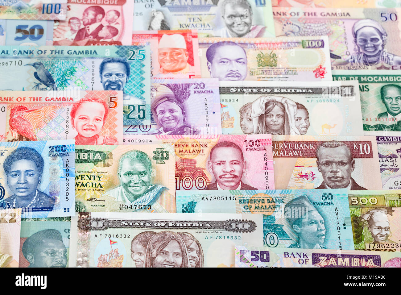 Variety of the African banknotes Stock Photo - Alamy