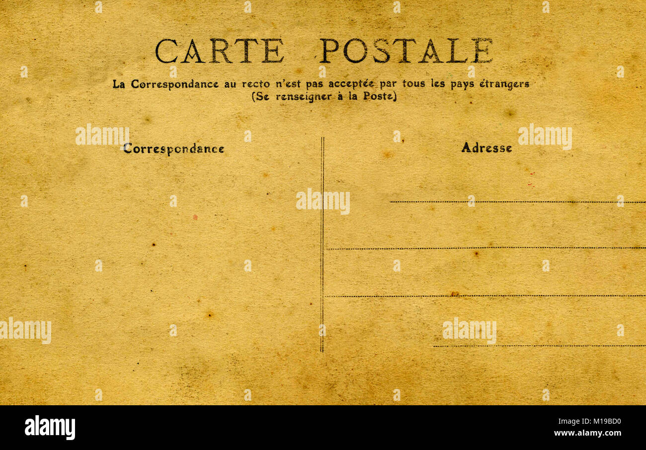Vintage postcard with the words CARTE POSTAGE Stock Photo - Alamy