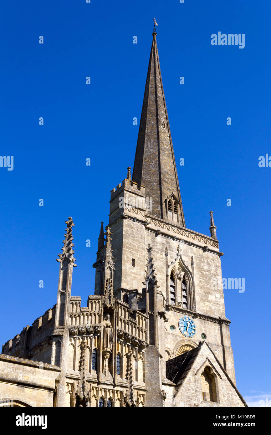 Architectural details on the historic 'wool church' at Burford in the ...