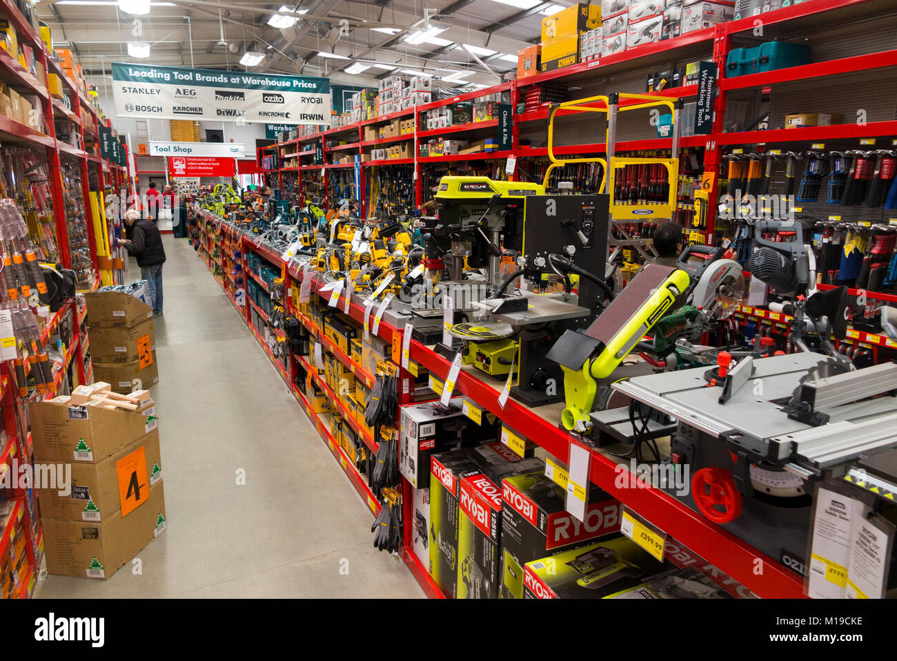 General interior view inside a new UK Bunnings Warehouse DIY super ...