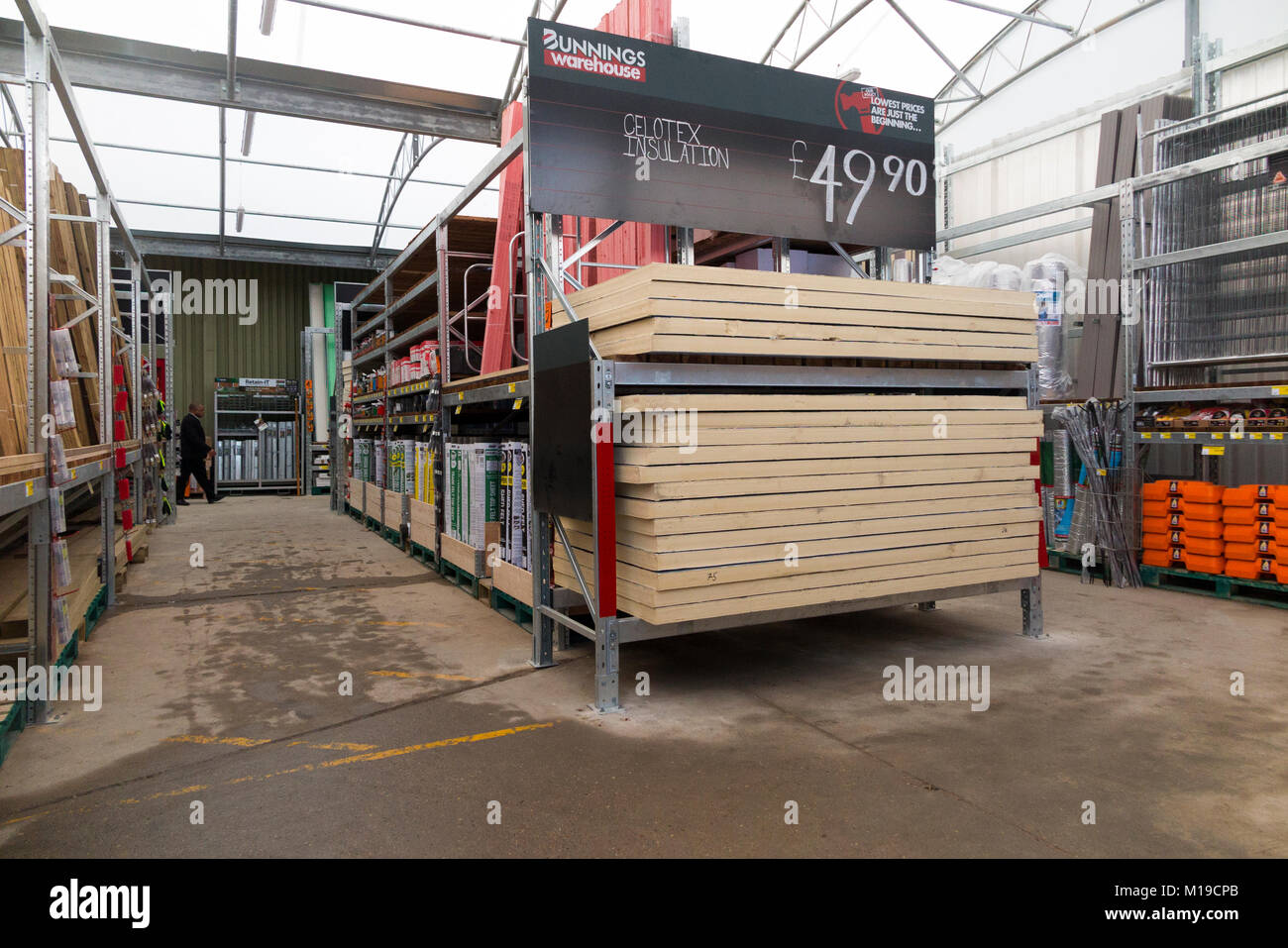 General interior view inside a new UK Bunnings Warehouse DIY super ...