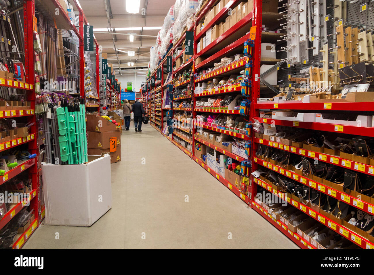 General interior view inside a new UK Bunnings Warehouse DIY super ...