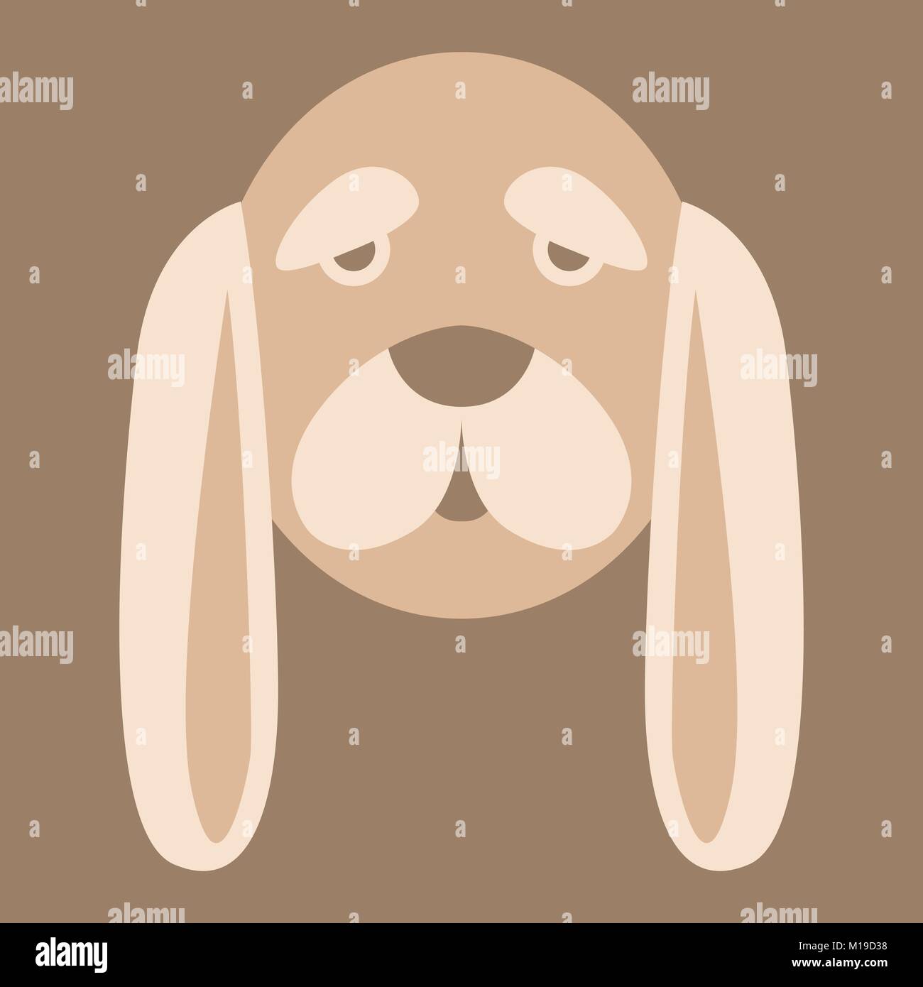 old rabbit face cartoon vector illustration flat style front side Stock ...