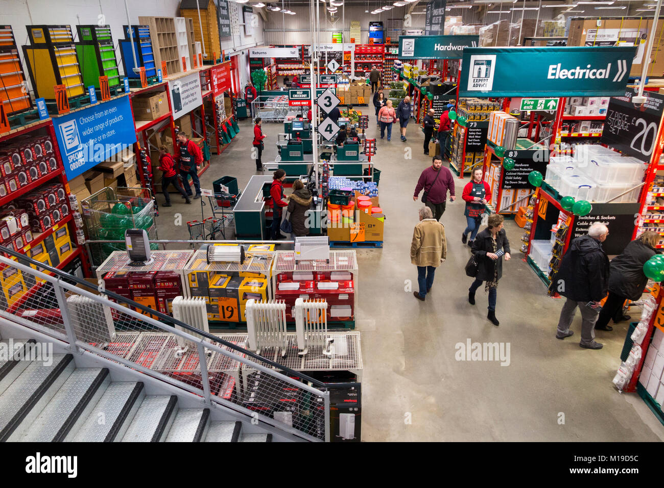 General interior view inside a new UK Bunnings Warehouse DIY super ...