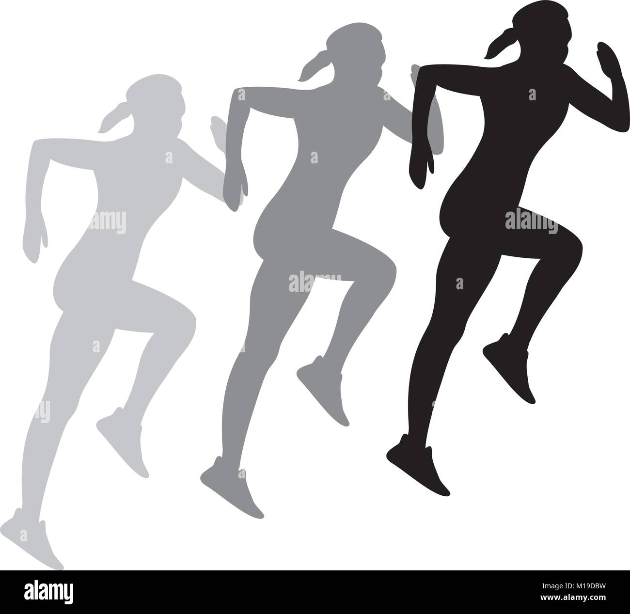 Running Little Girl Silhouette