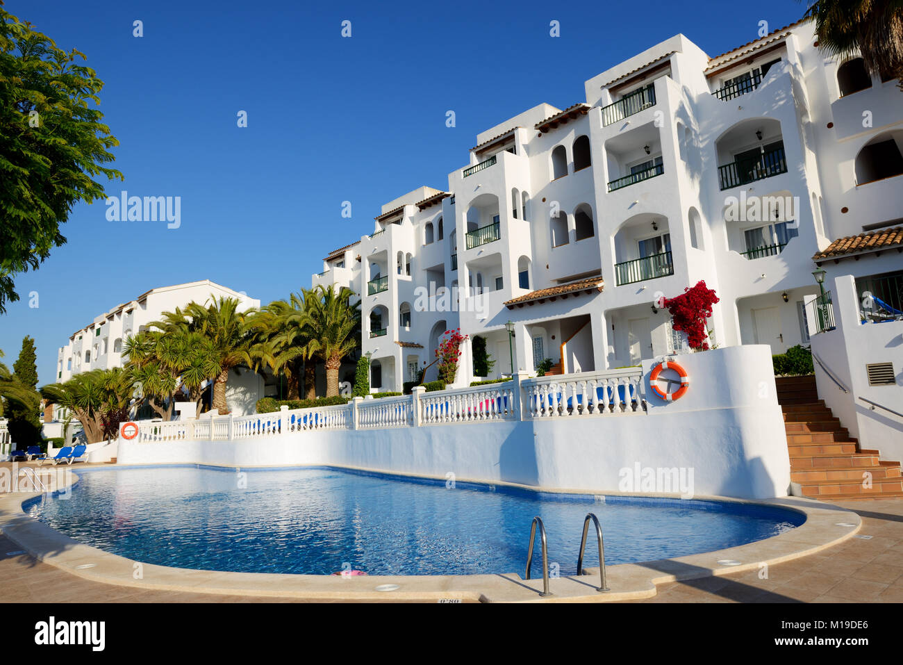 Swimming pool at the luxury hotel, Mallorca island, Spain Stock Photo ...
