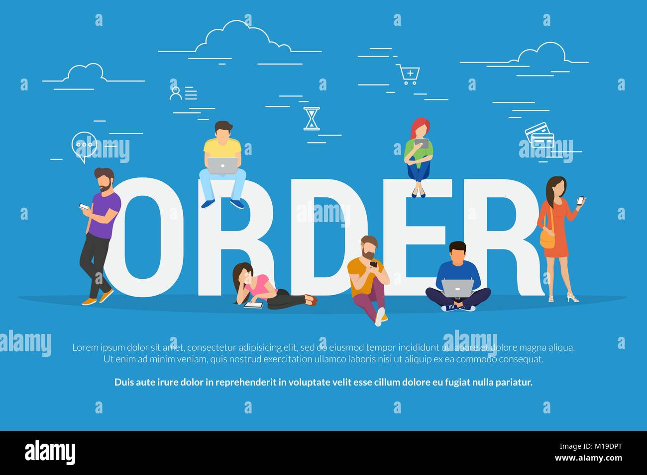 Vector illustration people ordering food hi-res stock photography and ...