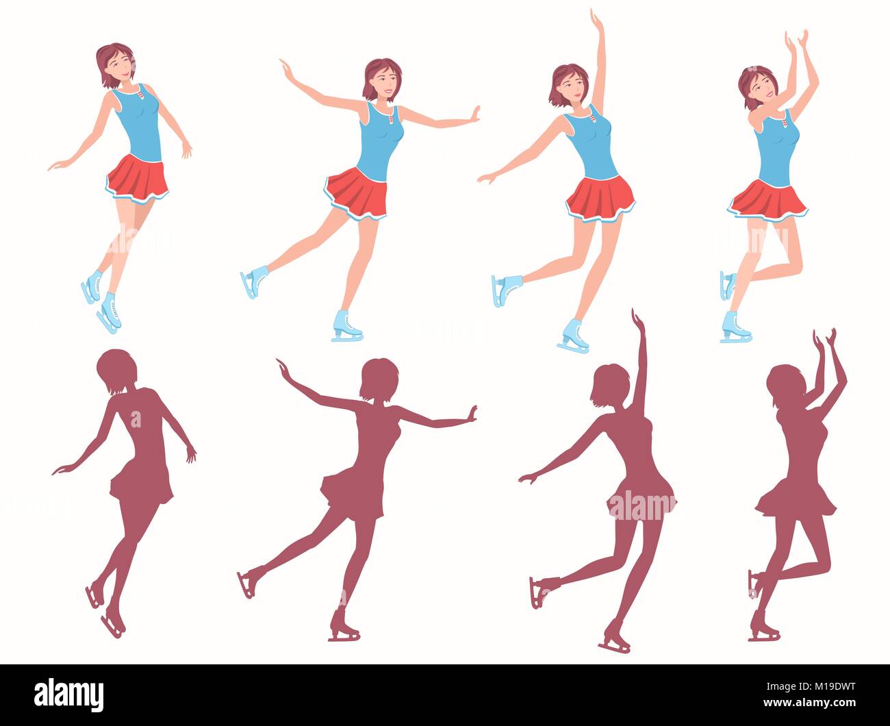 Ladies figure skating Stock Vector Image & Art - Alamy