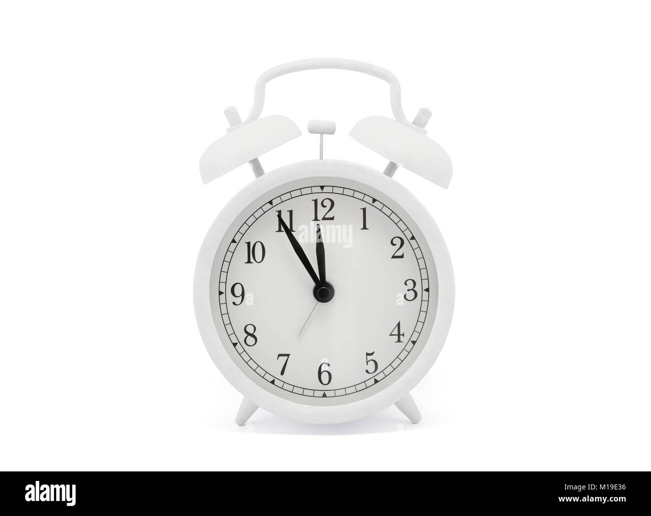 White old style alarm clock with clipping path Stock Photo - Alamy