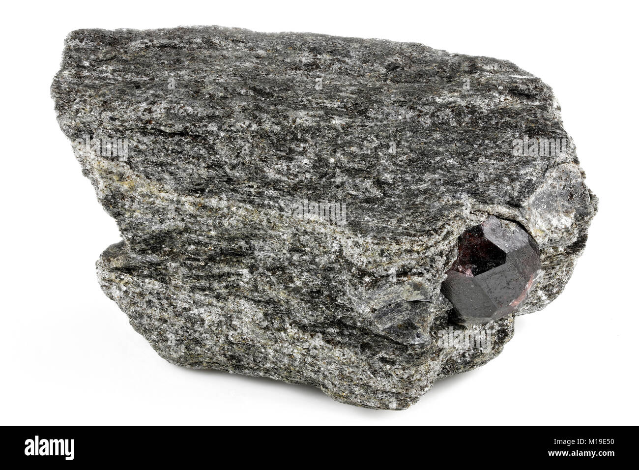 garnet on matrix from Alaska isolated on white background Stock Photo ...