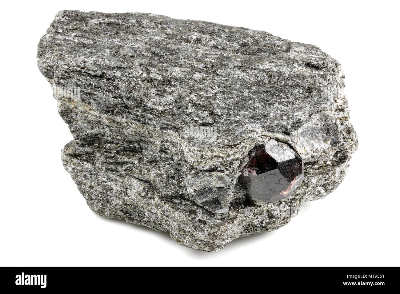 garnet on matrix from Alaska isolated on white background Stock Photo ...