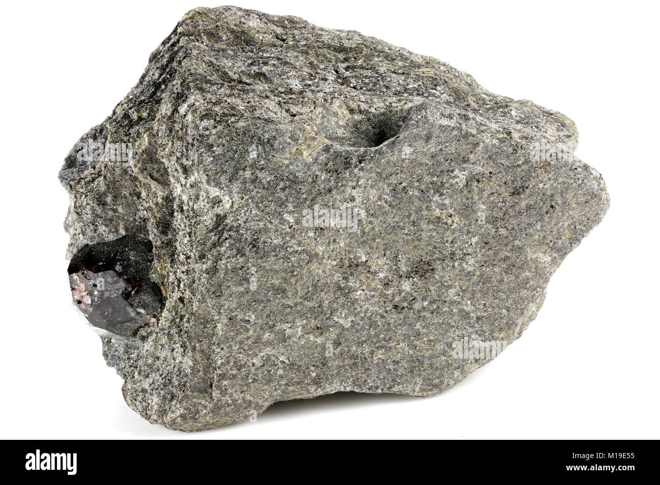 garnet on matrix from Alaska isolated on white background Stock Photo ...