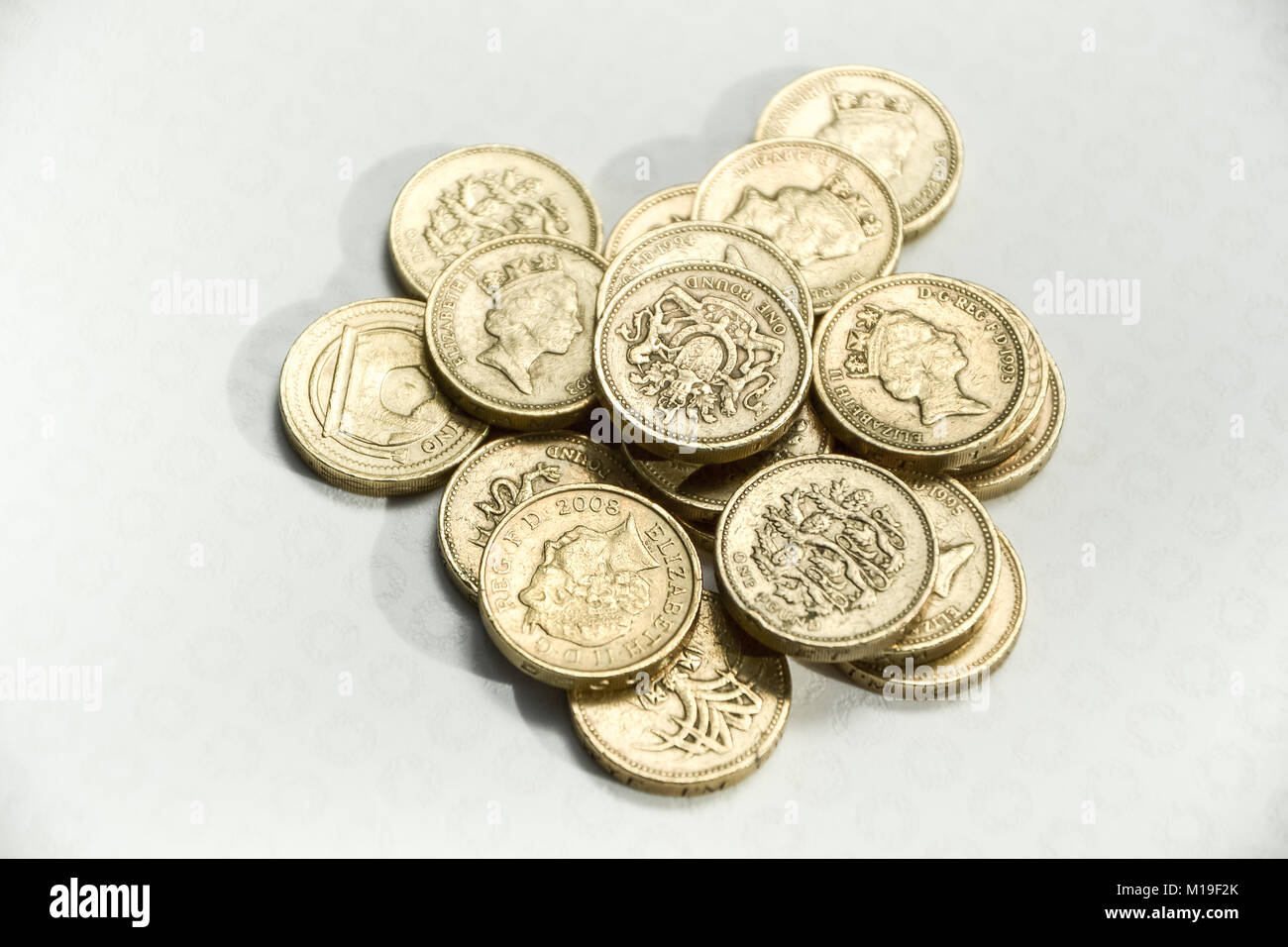 One Pound Sterling Coins Stock Photo - Alamy