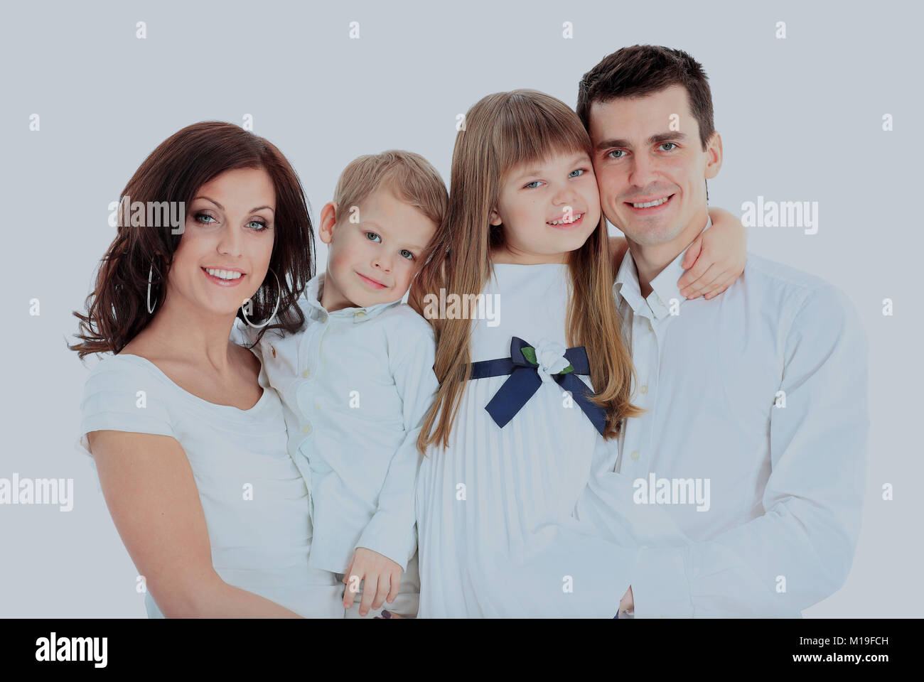 Family isolated on white background Stock Photo - Alamy