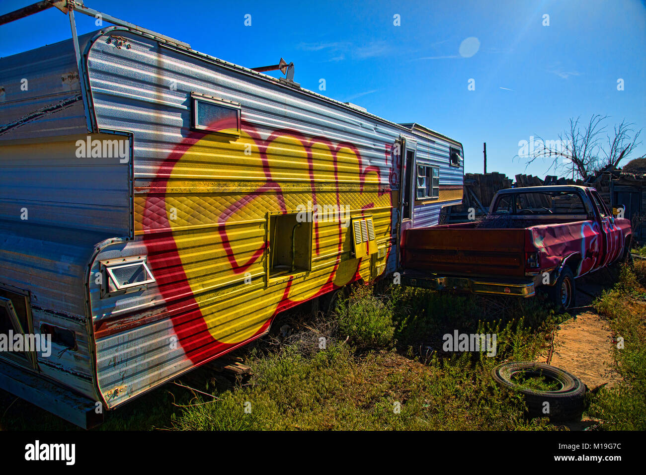 Mobile Homes in Ghost town in Utah Stock Photo - Alamy