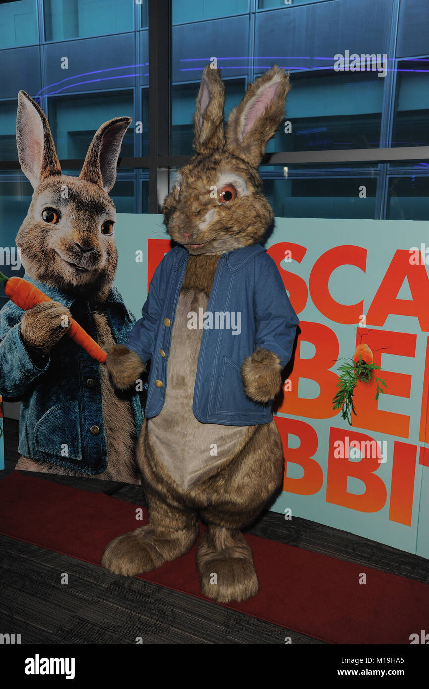 New York, USA. 28th January, 2018. Peter Rabbit attends influencer ...