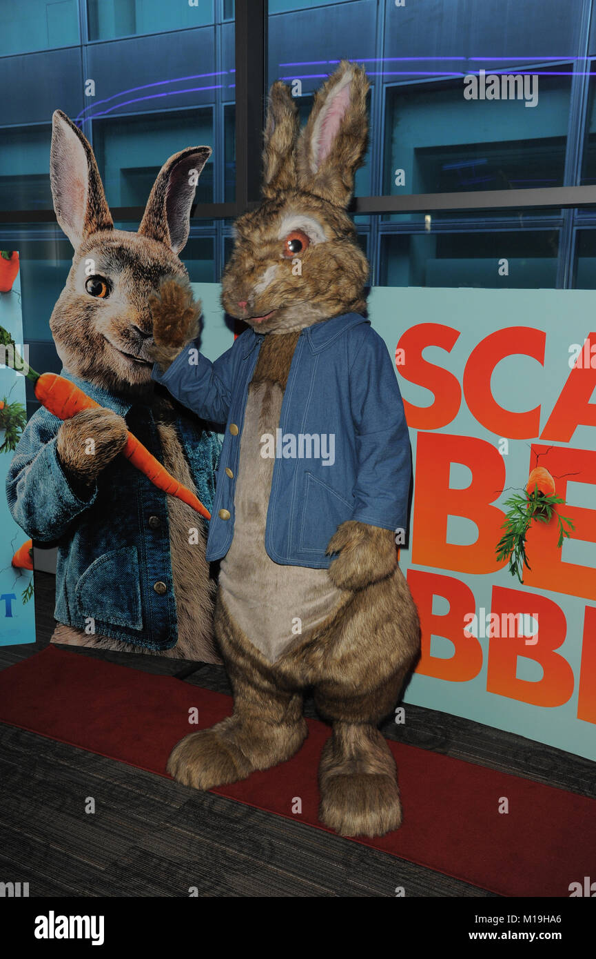 New York, USA. 28th January, 2018. Peter Rabbit attends influencer ...