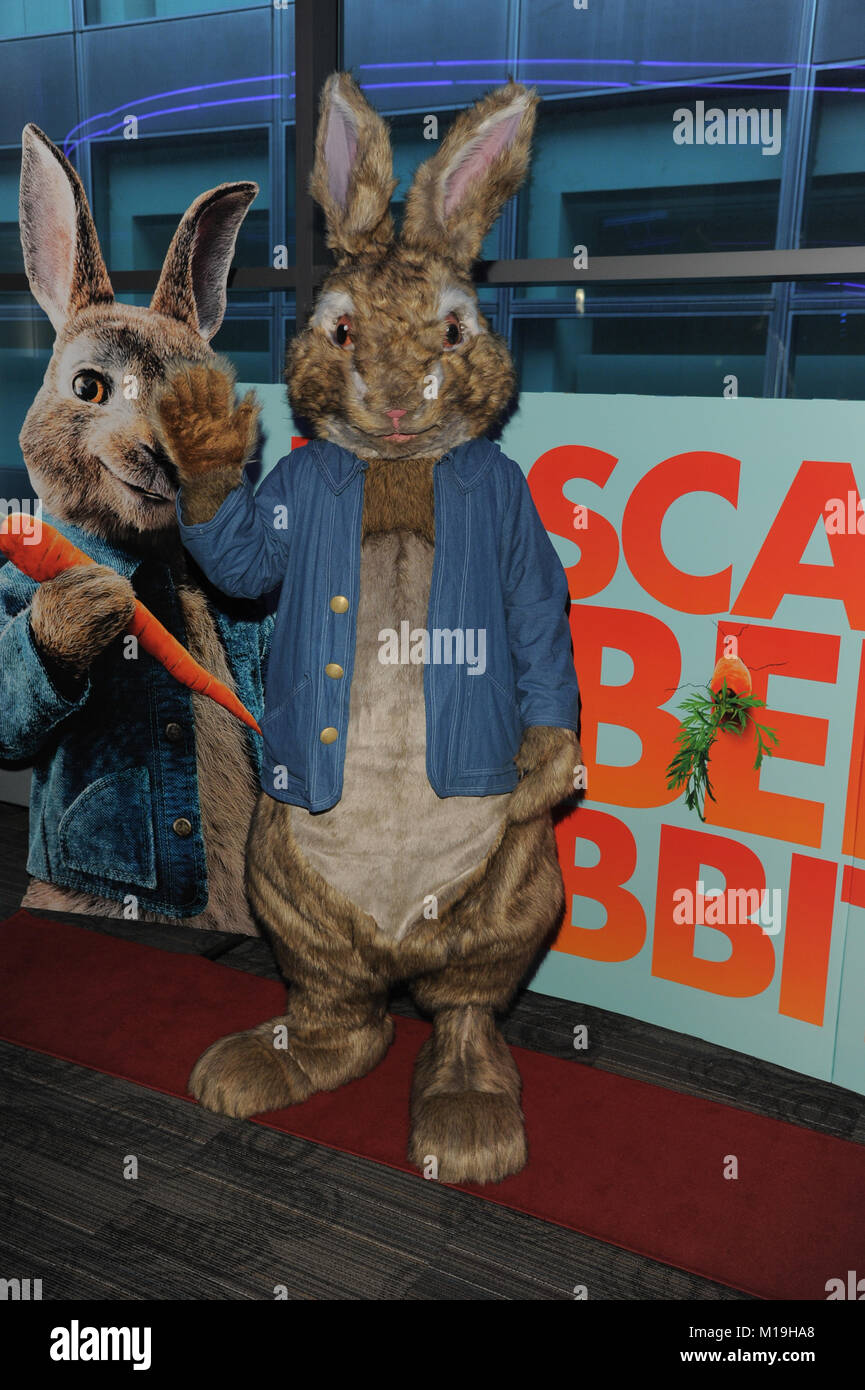 New York, USA. 28th January, 2018. Peter Rabbit attends influencer ...