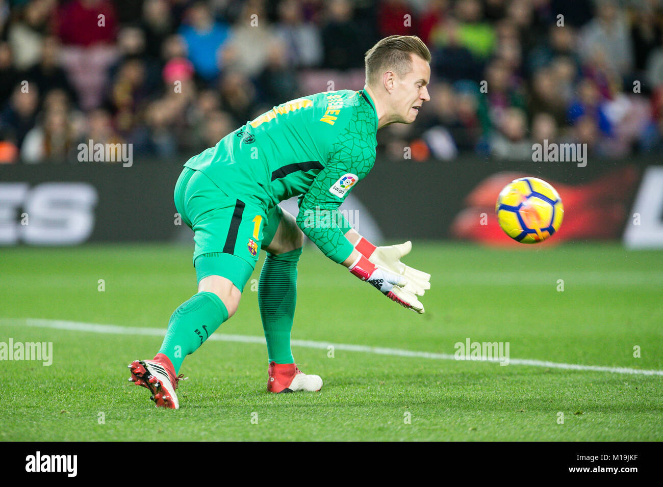 Barcelona, Spain. 28th Jan, 2018. FC Barcelona goalkeeper Marc-Andre ...