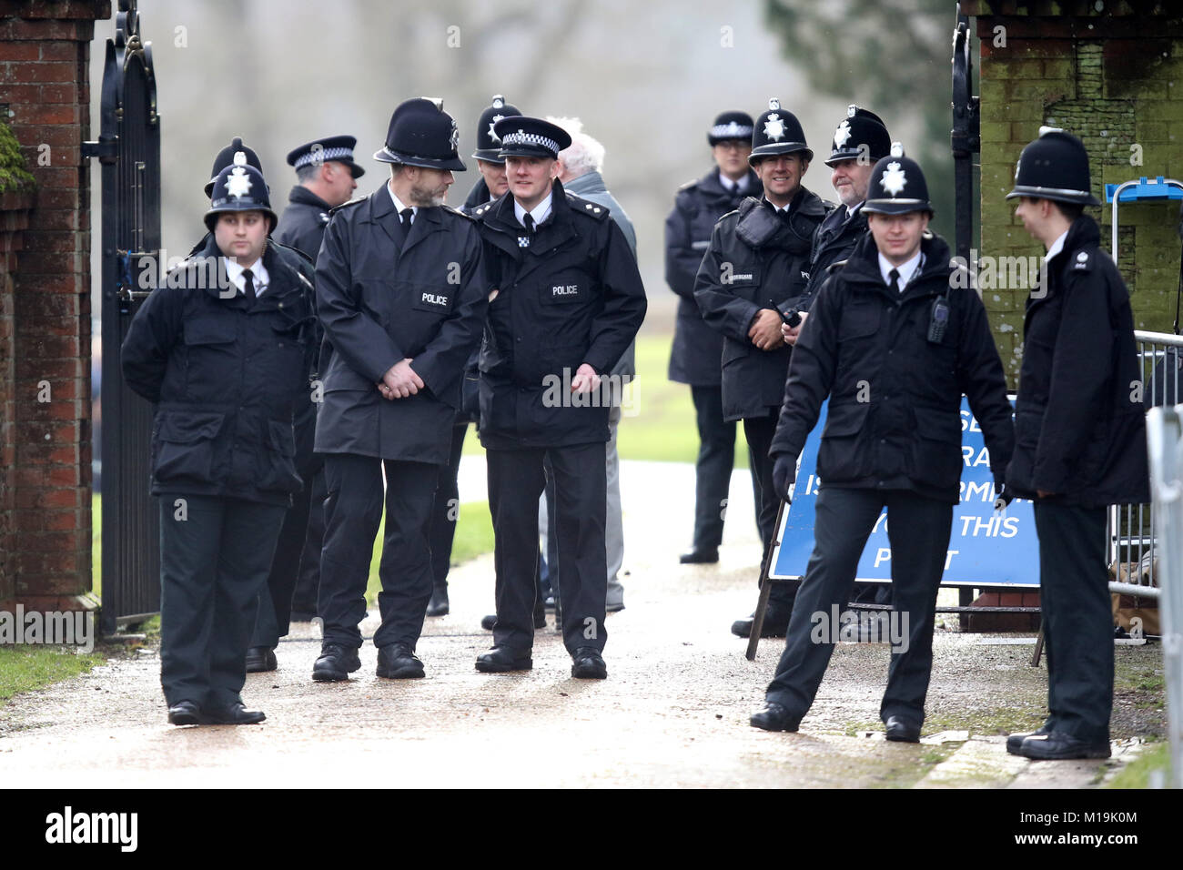 Sandringham, UK. 28th Jan, 2018. Police officers prepare to search ...