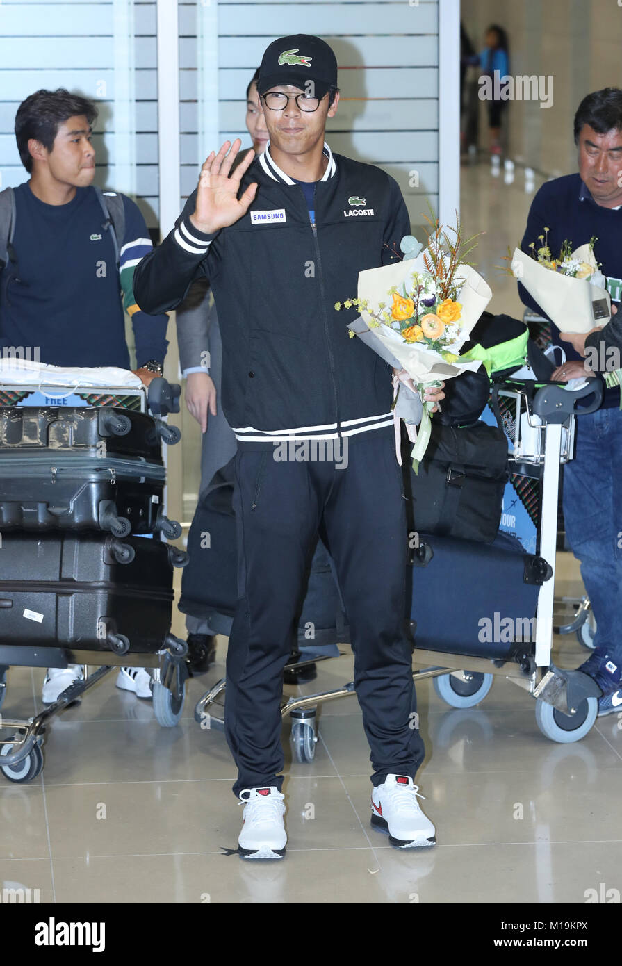 29th Jan, 2018. Hero's welcome South Korean tennis sensation Chung ...