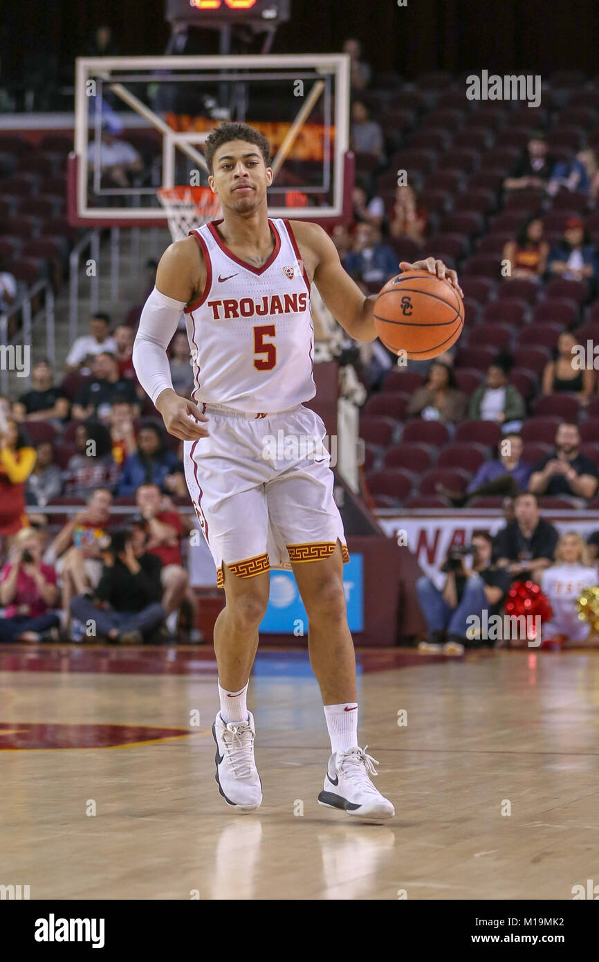 Los Angeles, USA. 28th Jan, 2018. USC Trojans guard Derryck Thornton (5 ...