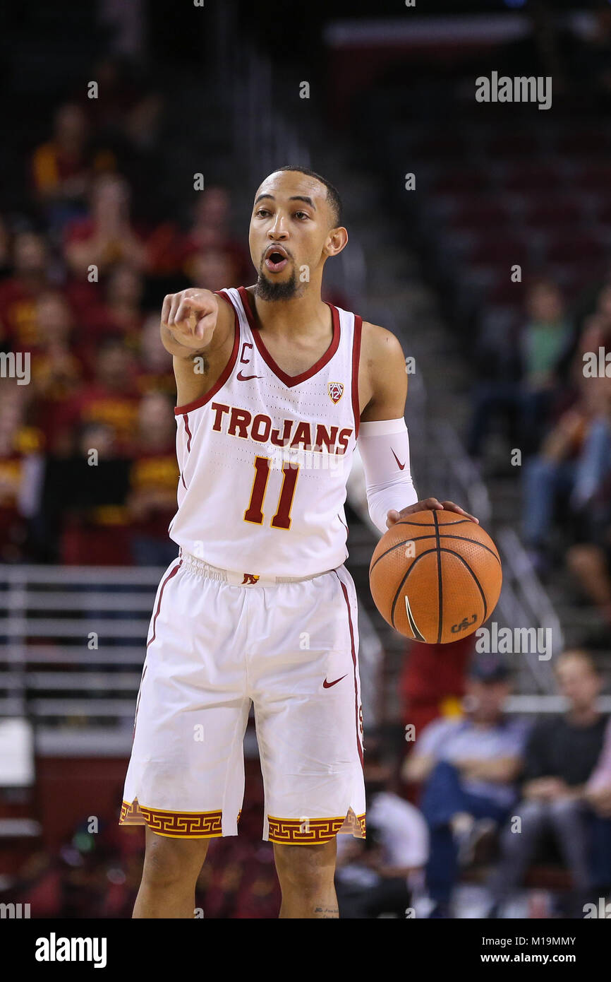 Los Angeles, USA. 28th Jan, 2018. USC Trojans guard Jordan McLaughlin ...