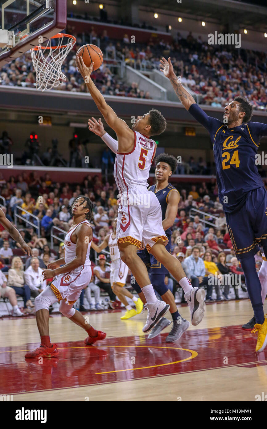 Los Angeles, USA. 28th Jan, 2018. USC Trojans guard Derryck Thornton (5 ...
