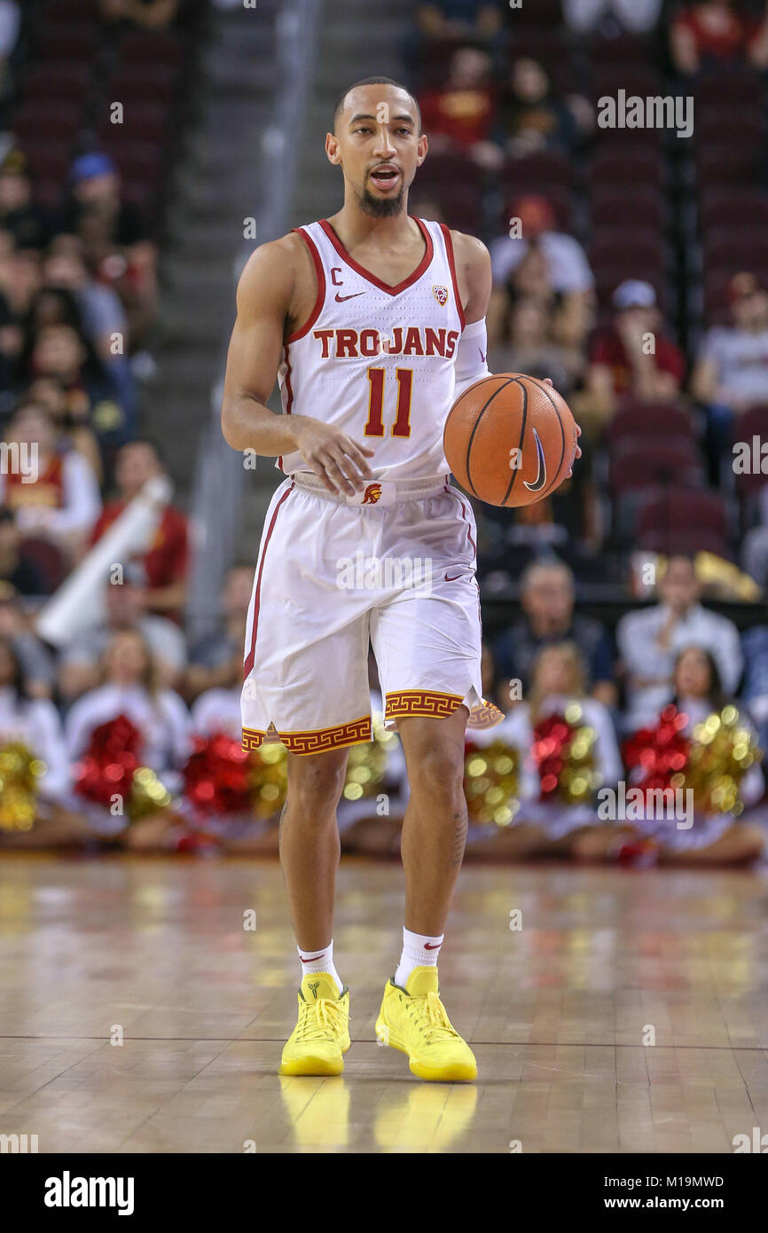 Los Angeles, USA. 28th Jan, 2018. USC Trojans guard Jordan McLaughlin ...