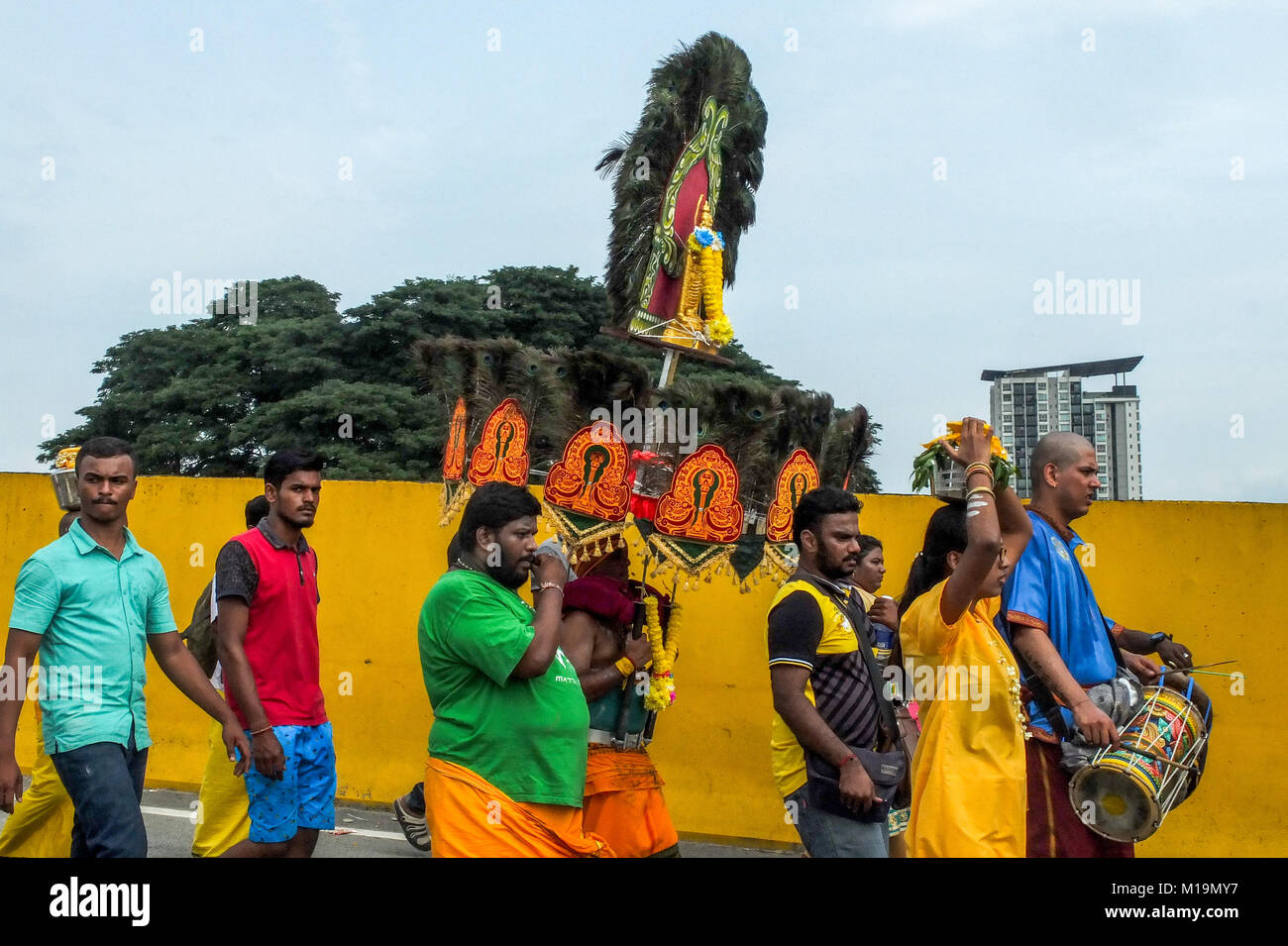 KUALA LUMPUR, MALAYSIA - JANUARY 28: A Hindu devotee carry a Kavadi ...