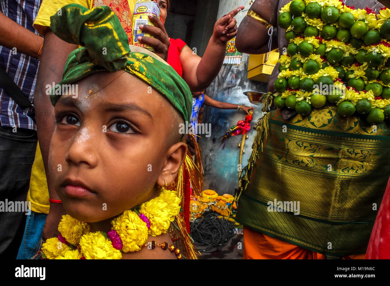 KUALA LUMPUR, MALAYSIA - JANUARY 28: A Hindu children wearing a ...