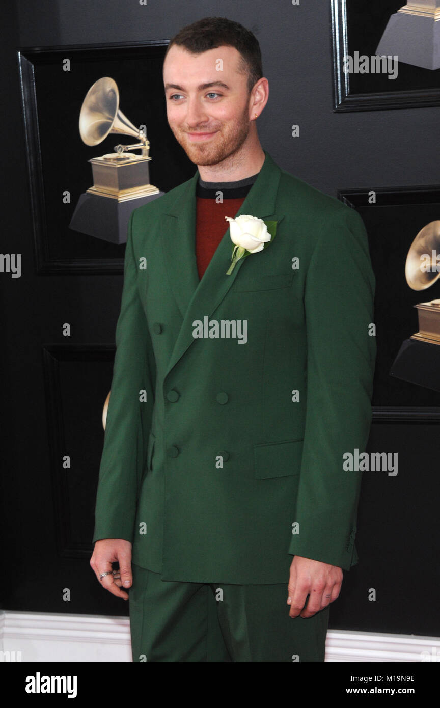 New York, NY, USA. 28th Jan, 2018. Sam Smith at the 60th Annual GRAMMY ...