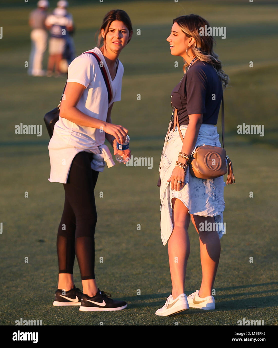 San Diego, USA. 28th Jan, 2018. Jennifer Kovacs and Ellie Harvey talk ...