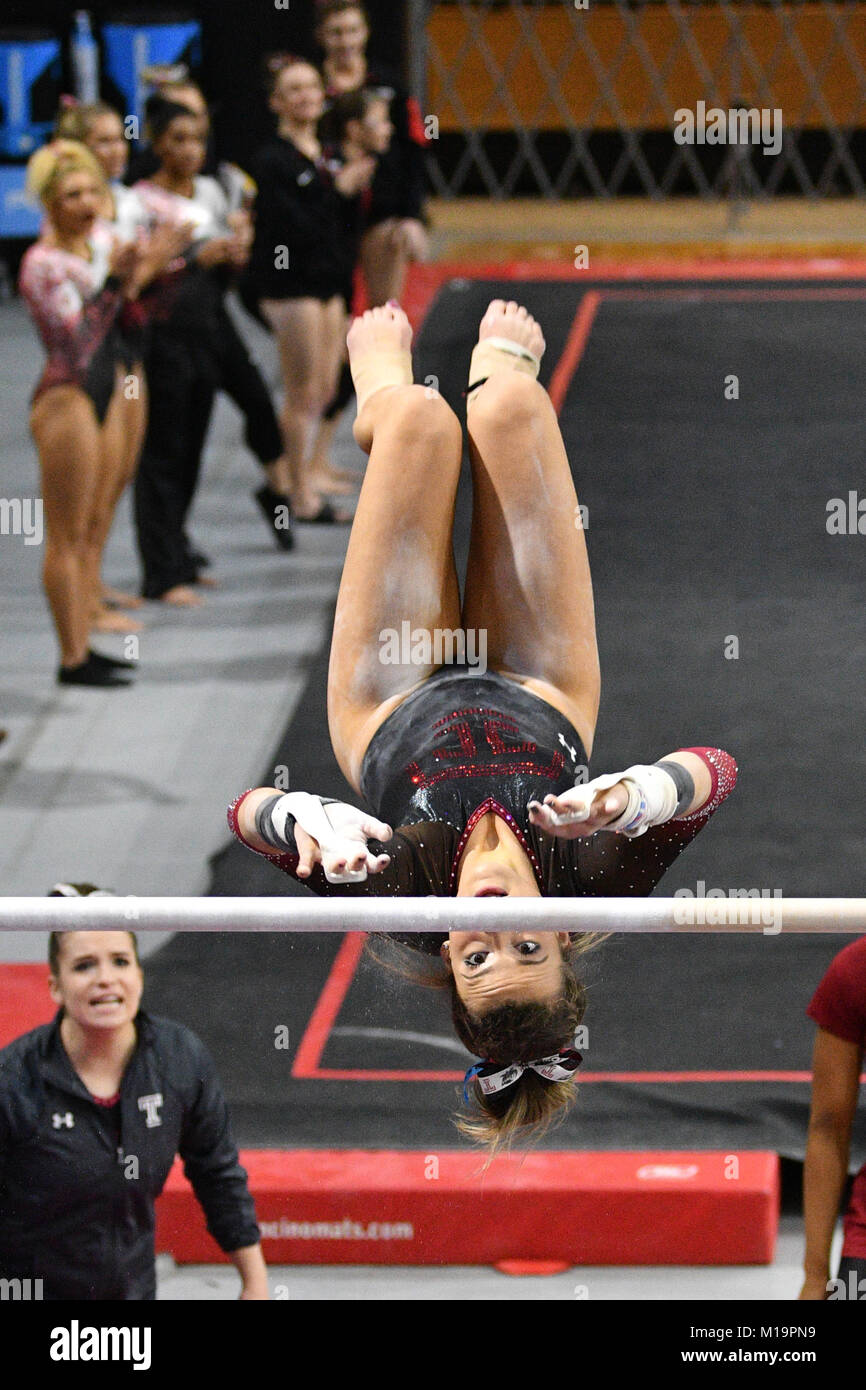 Philadelphia, Pennsylvania, USA. 28th Jan, 2018. Temple Owls gymnast ...